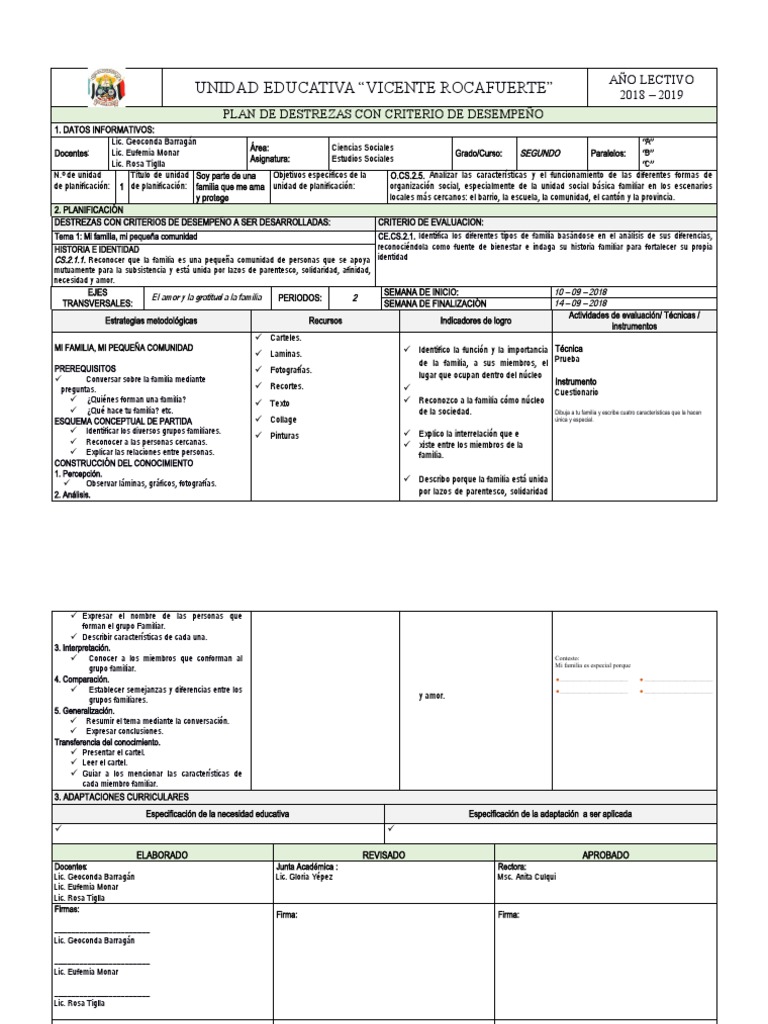 Estudios Sociales | PDF | Evaluación | Planificación