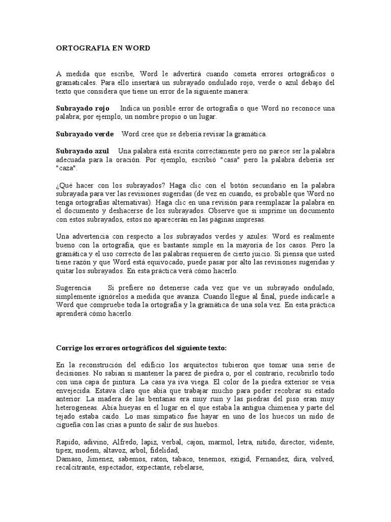 Corregir Ortografia | PDF | Gramática | Lingüística