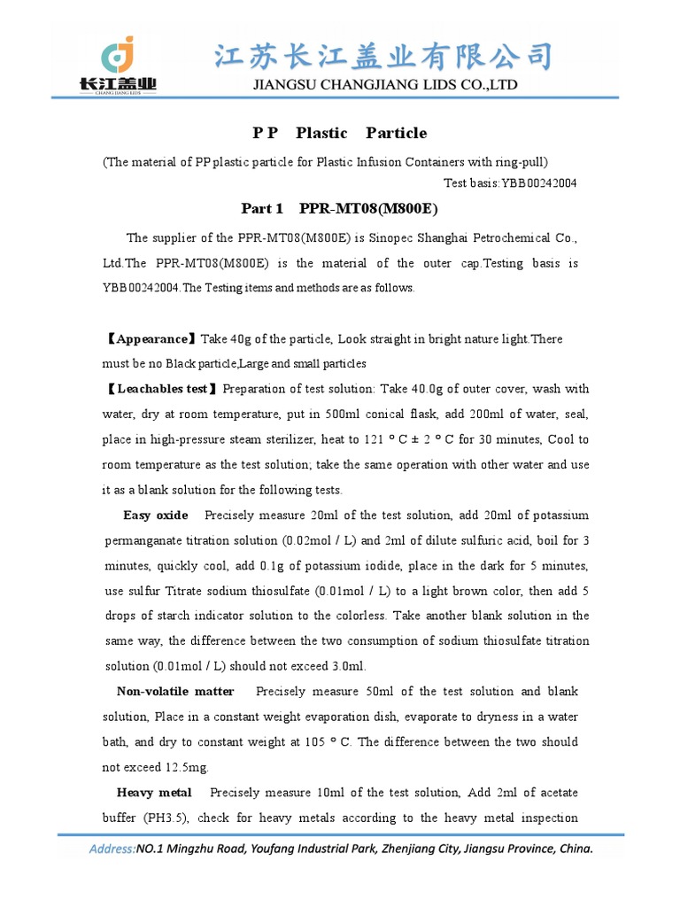 Polypropylene Plastic Testing Methods | PDF | Absorption Spectroscopy ...