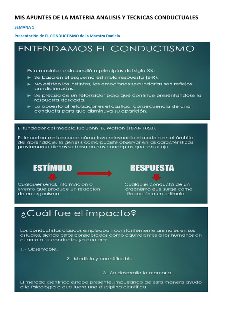 Presentacion de Tecnicas Conductuales | PDF | Comportamiento ...