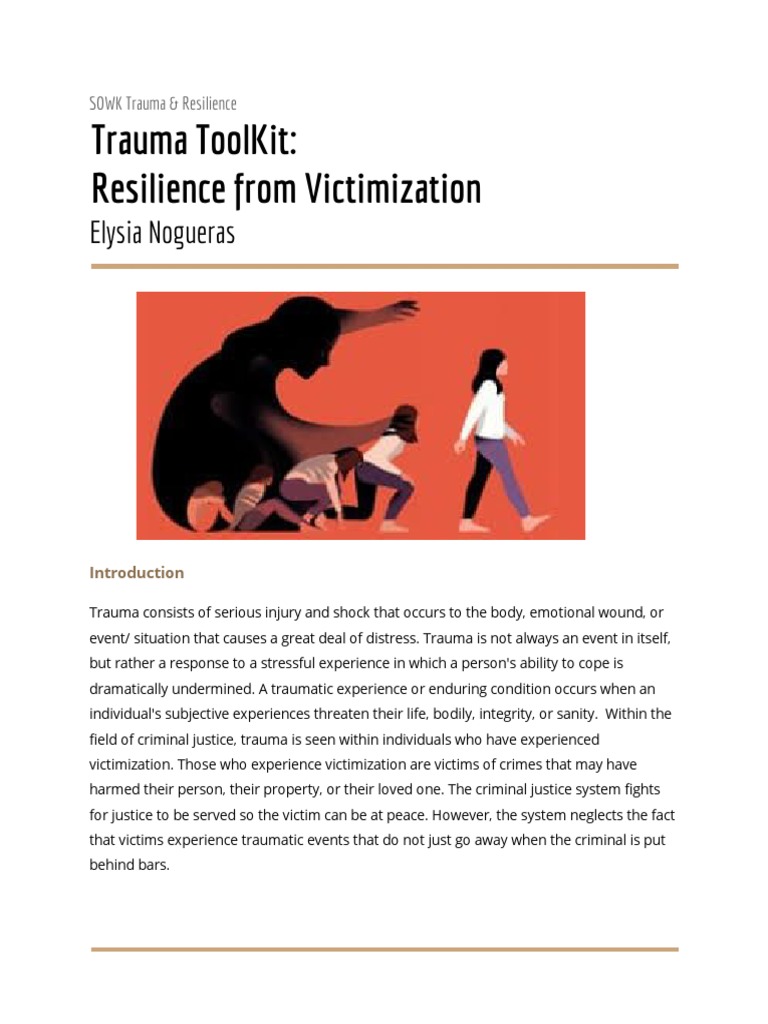 Trauma Toolkit: Resilience From Victimization: Elysia Nogueras | PDF ...