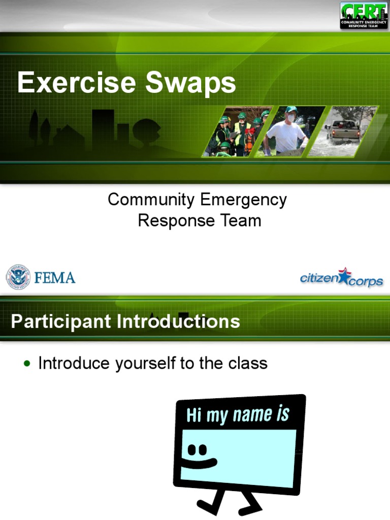 Exercise Swaps: Community Emergency Response Team | PDF | Needs ...