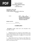 Defendants' Position on Ejectment Case | PDF | Pleading | Complaint