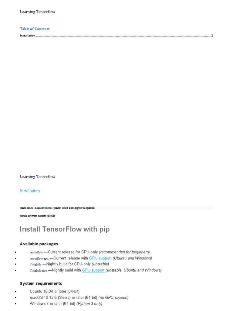 Learning Tensorflow | PDF | Command Line Interface | Operating System Families