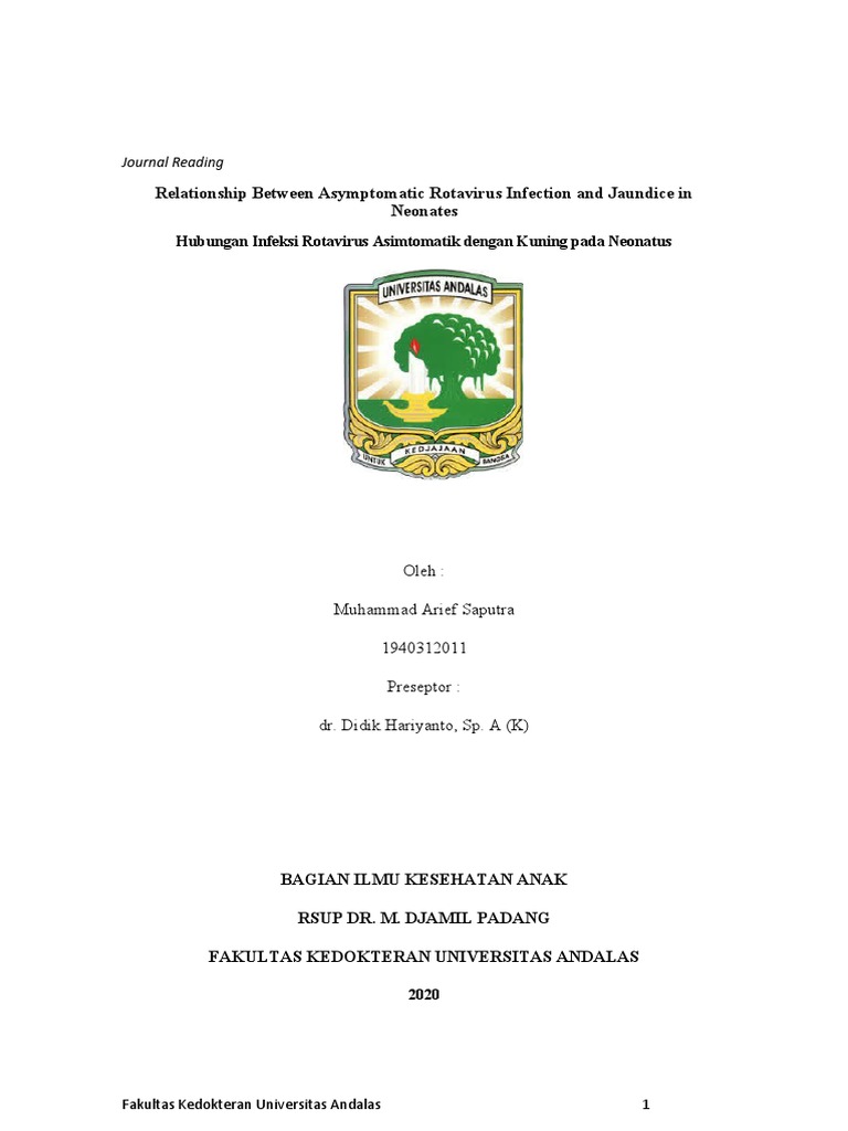 JR Muhammad Arief Saputra - Jaundice Dan Rotavirus - 1940312011 | PDF