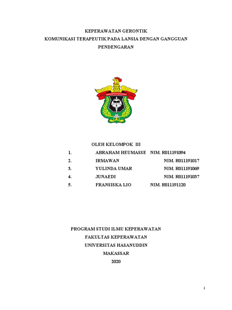 Komunikasi Terapeutik Lansia Tuli | PDF | Pengembangan Diri