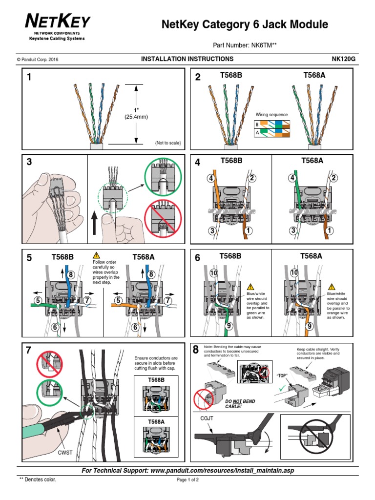 Install Instructions NetKey Category 6 Jack Module - TERMINACION CON ...