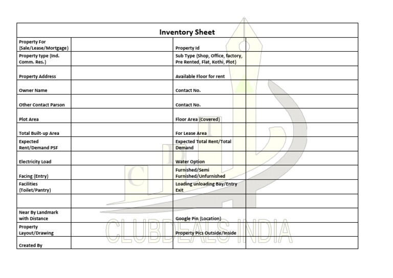 Inventory Form | PDF