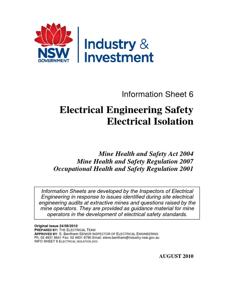 EES Information Sheet 6 Electrical Isolation | Download Free PDF ...