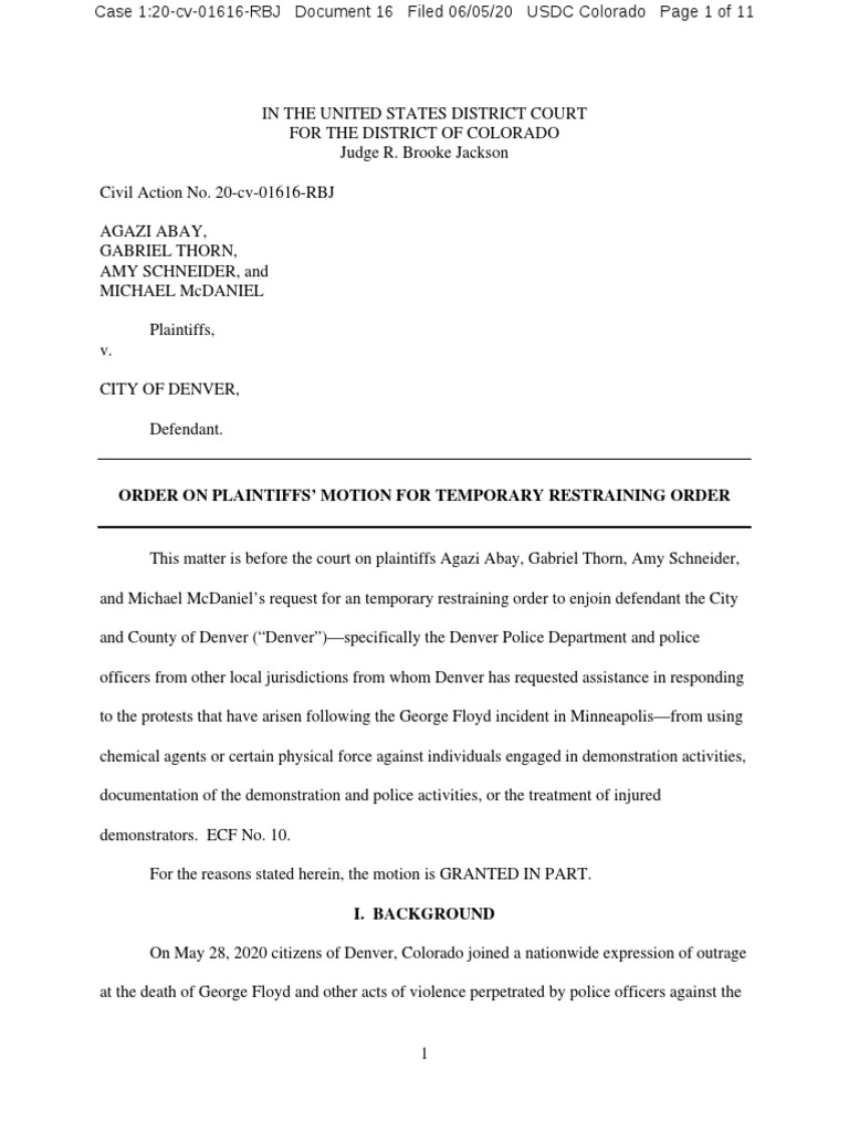 Temporary Restraining Order | PDF | First Amendment To The United ...