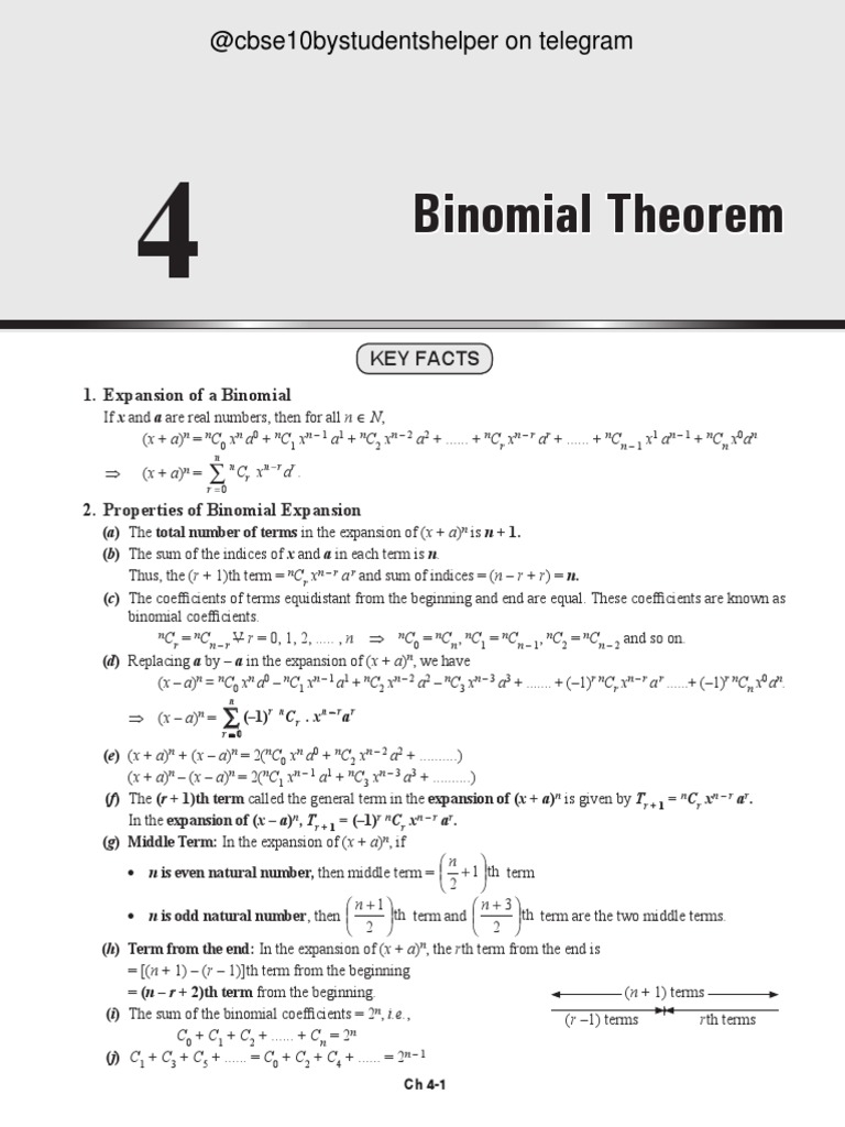 Binomial Theorem PDF | PDF | Number Theory | Complex Analysis