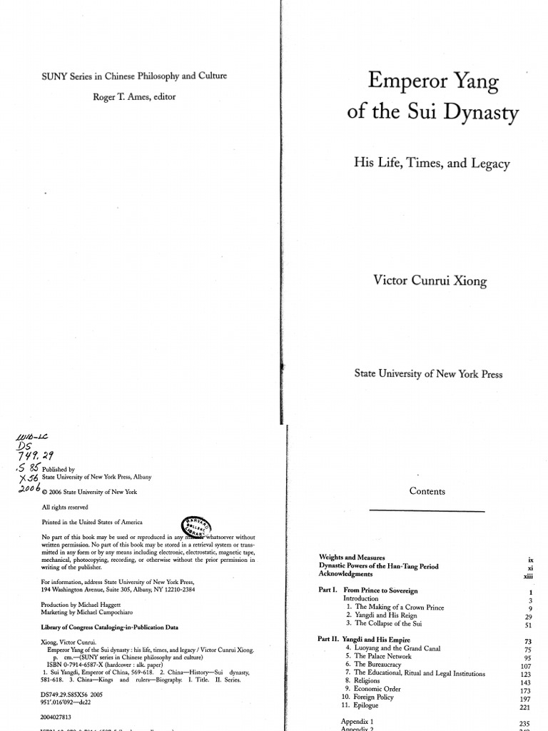 (Victor Cunrui Xiong) Emperor Yang of The Sui Dynasty | PDF | Tang ...