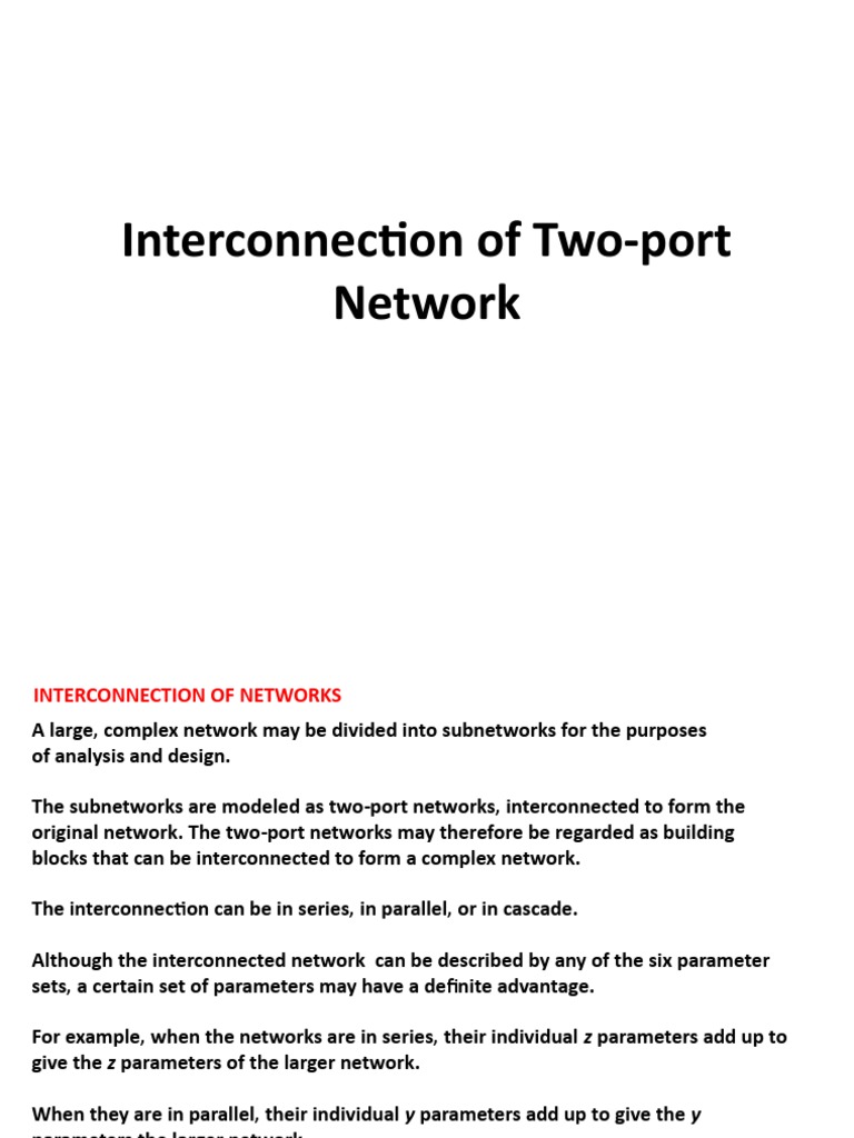 Interconnection of Two-Port Network | PDF | Cybernetics | Signal Processing