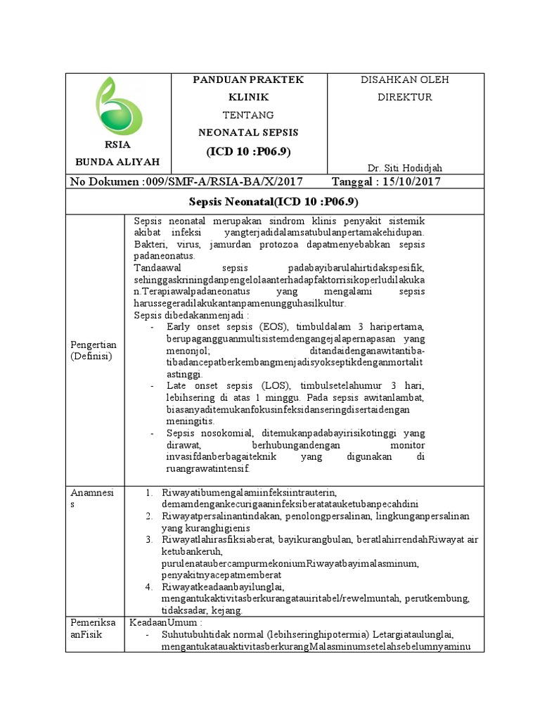 PPK Sepsis Neonatal | PDF
