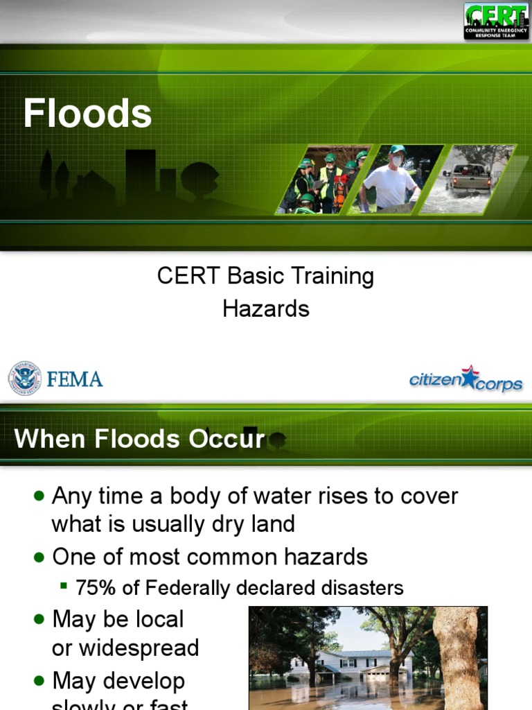 Floods: CERT Basic Training Hazards | PDF | Flood | Natural Disasters