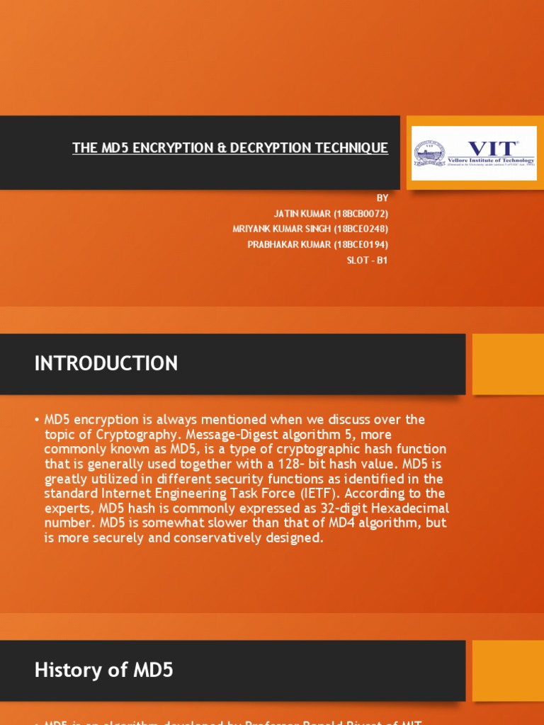 The MD5 Encryption & Decryption Technique | PDF | Cryptography ...