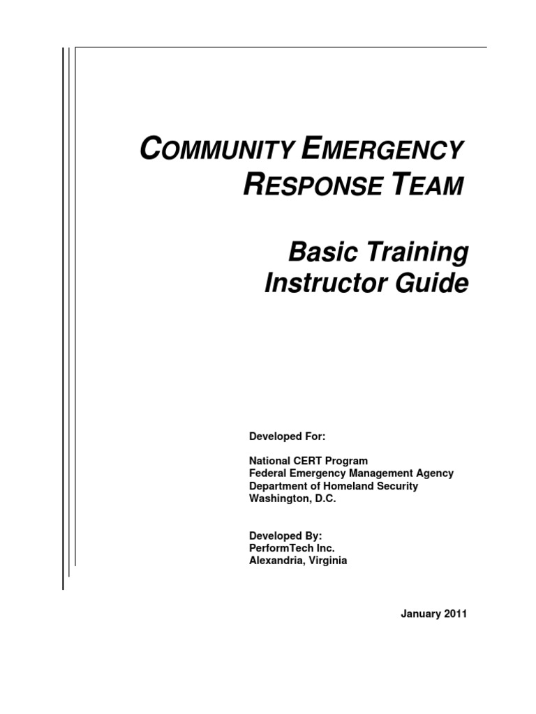 Cert Basic Training Instructor Guide Compiled 508 102815 PDF | PDF ...
