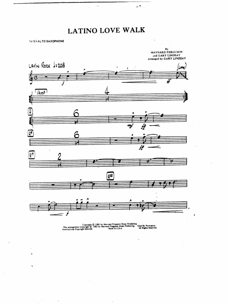 Latino Love Walk - FULL Big Band - Lindsay - Maynard Ferguson PDF | PDF