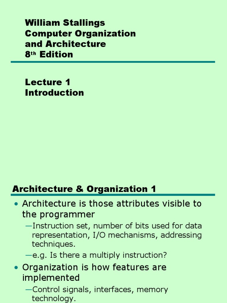 William Stallings Computer Organization and Architecture 8 Edition ...