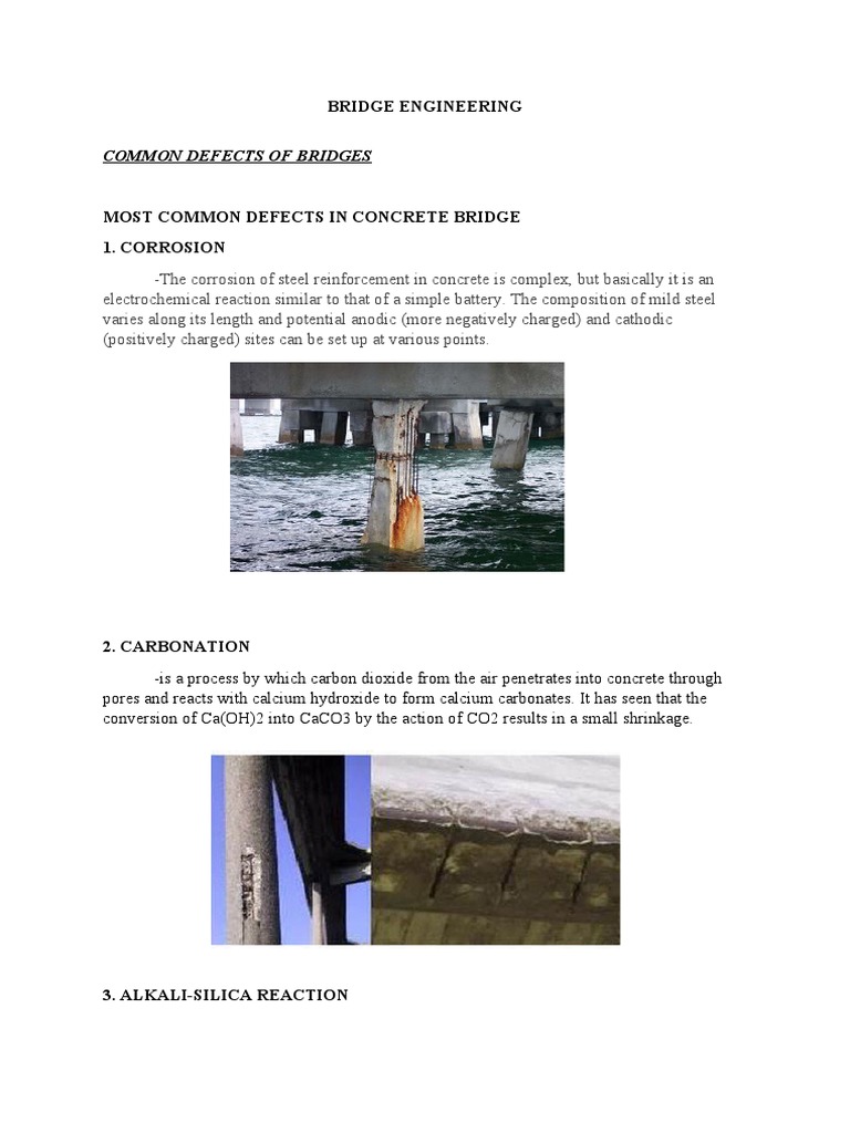 Common Defects of Bridge | PDF | Concrete | Corrosion