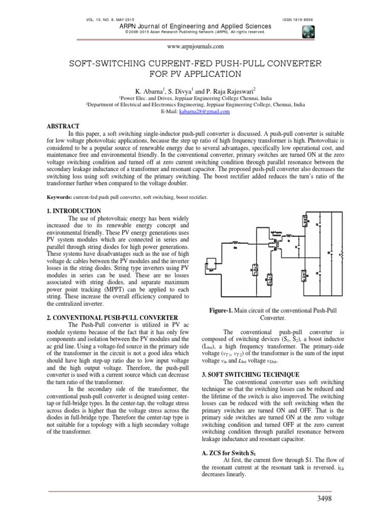 Soft-Switching Current-Fed Push-Pull Converter For PV Application ...