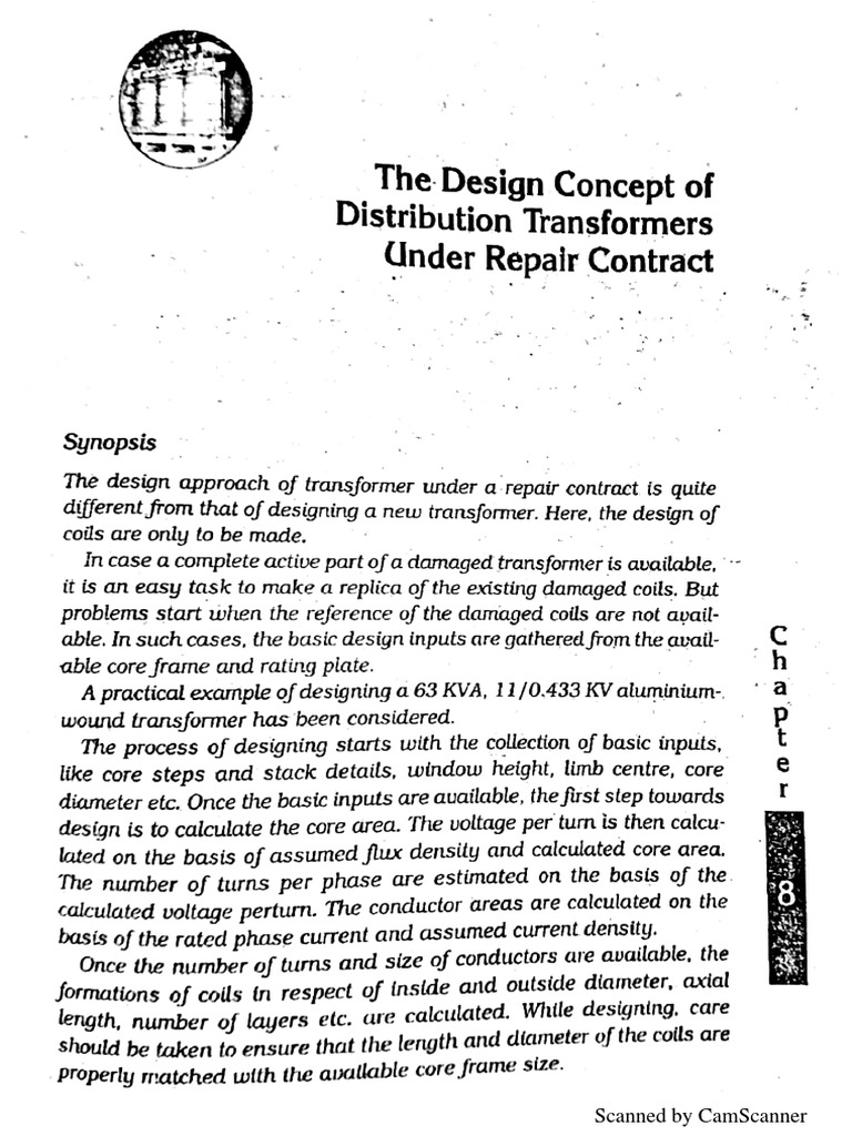 Chap 8 The Design Concept of Distribution Transformers Under Repair ...