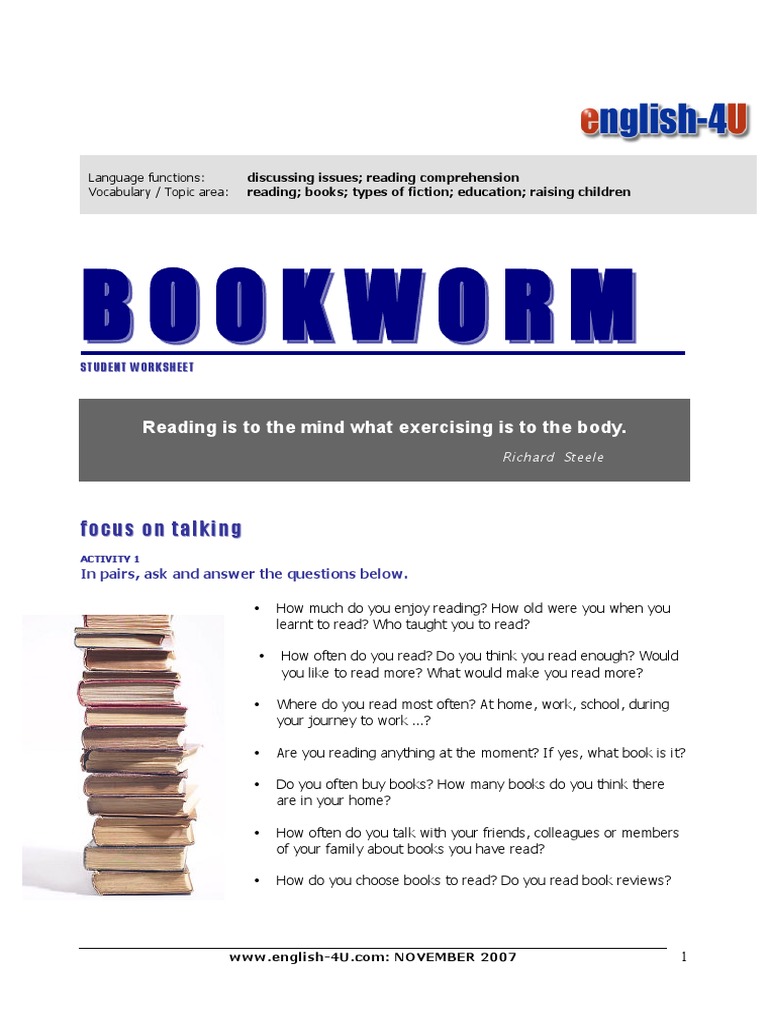 Bookworm Bookworm: Focus On Talking Focus On Talking | PDF | Children's ...