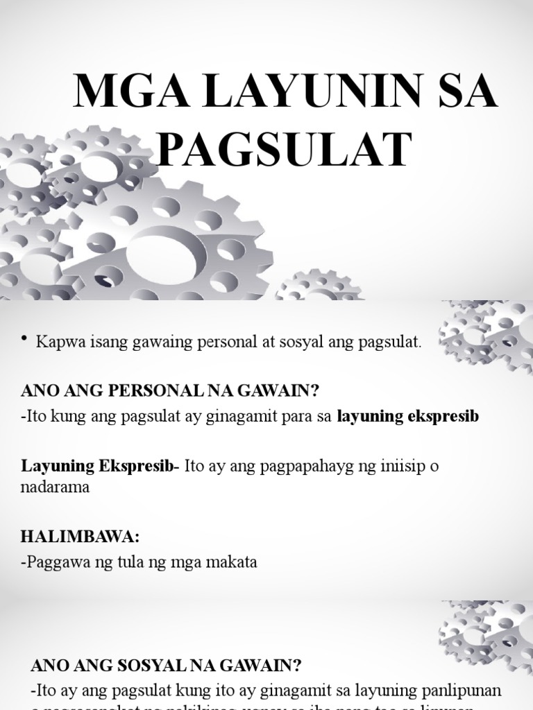 Layunin NG Pagsulat | PDF