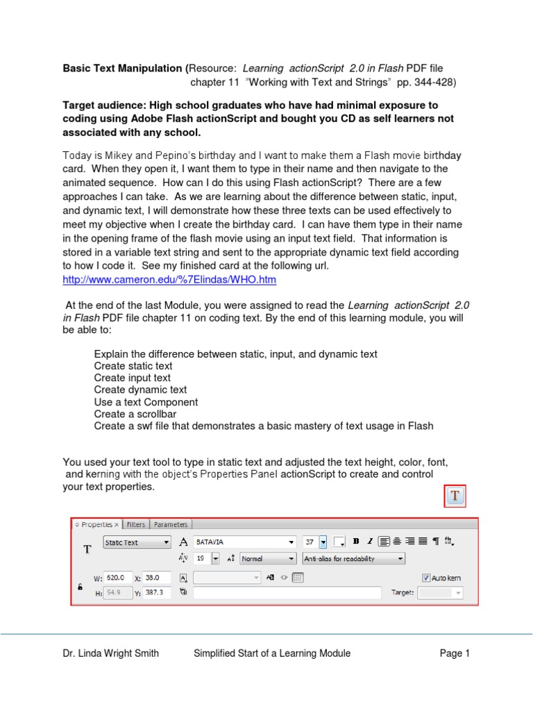 In Flash PDF File Chapter 11 On Coding Text. by The End of This Learning Module, You Will | PDF ...
