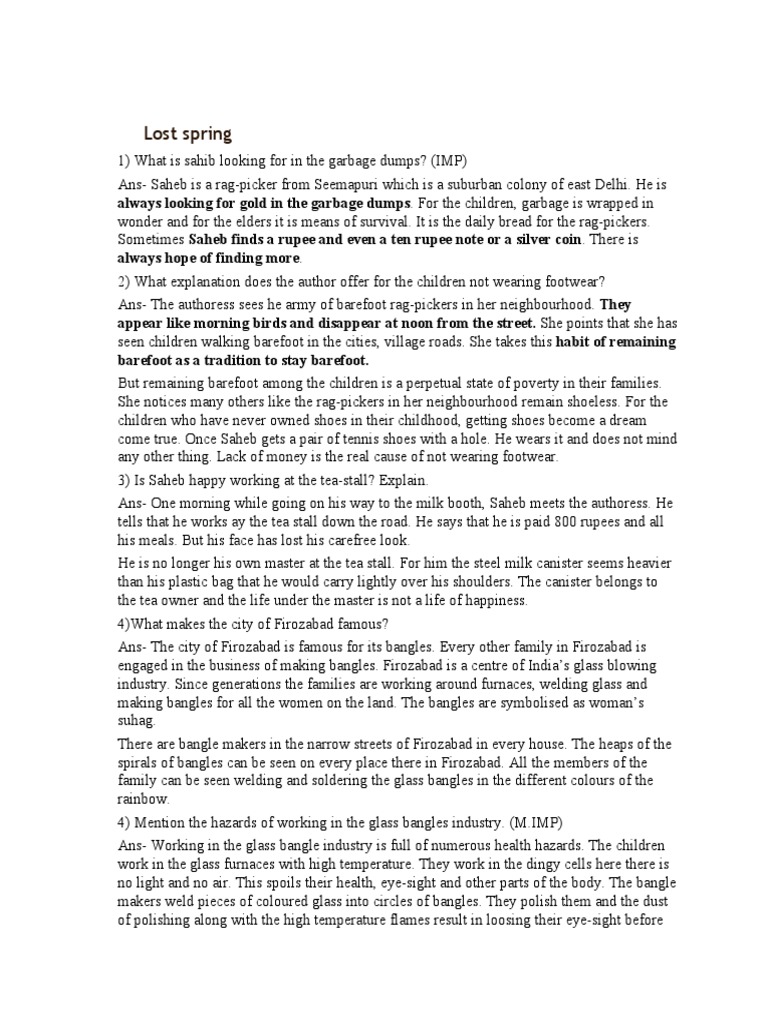Lost Spring | PDF | Child Labour | Poverty
