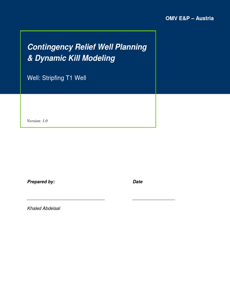 OMV Contingency Relief Well Planning PDF | PDF | Casing (Borehole) | Blowout (Well Drilling)