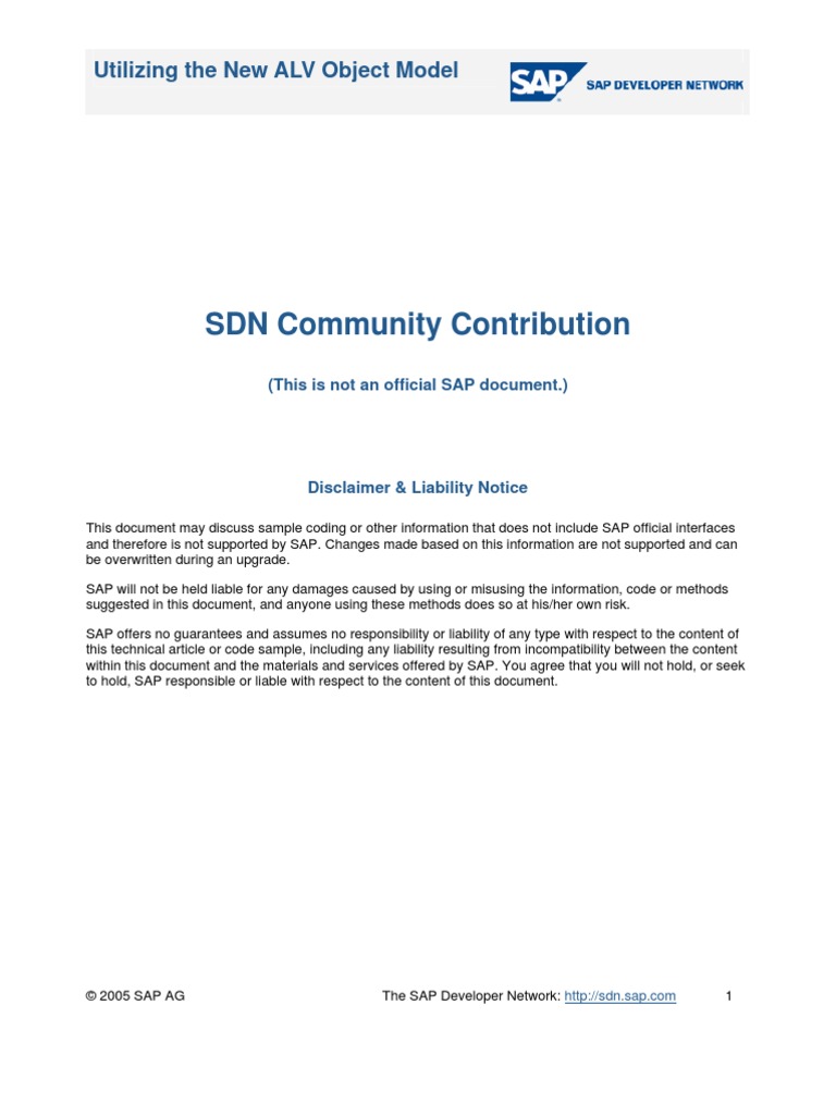 Alv Object Model Download Free Pdf Class Computer Programming Method Computer Programming