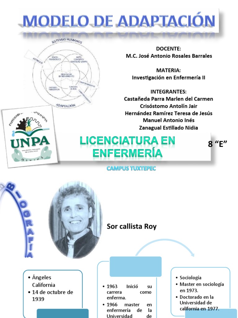 Modelo de Adaptacion Sor Callista Roy PDF | PDF | Enfermería | Medicina
