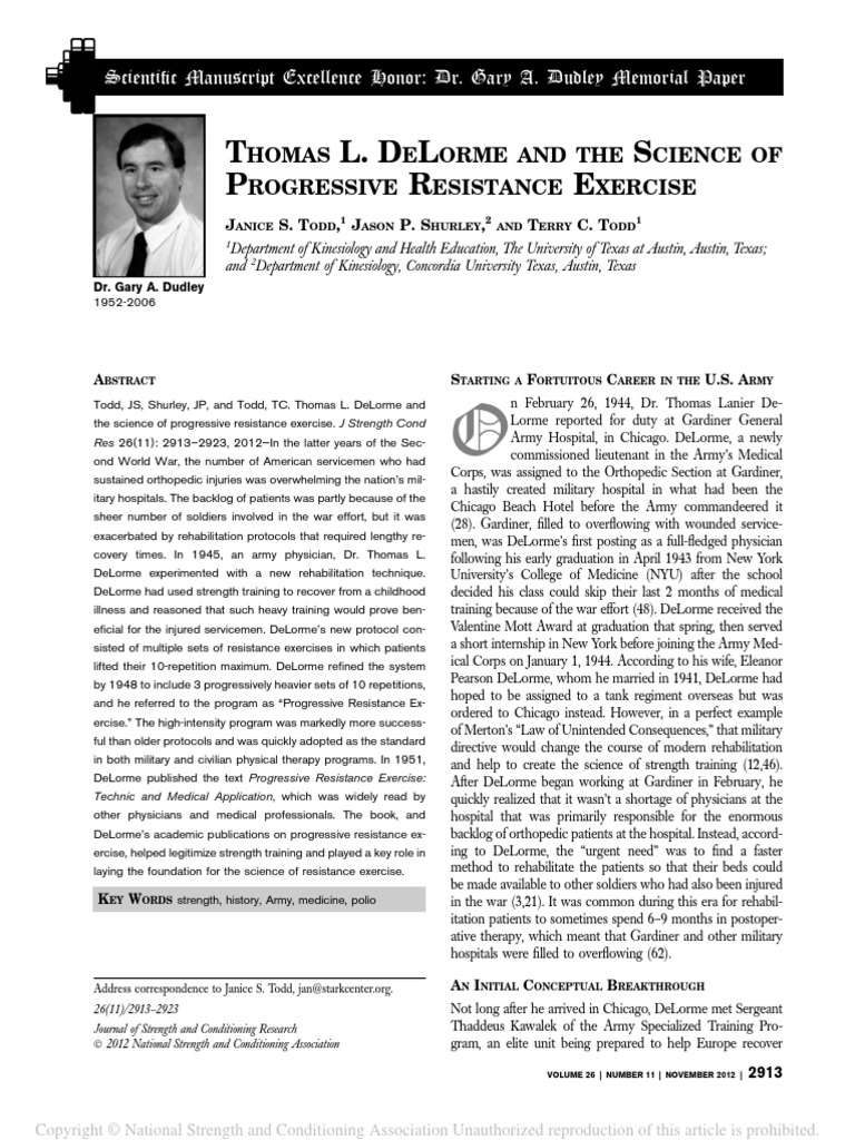 Thomas L. DeLorme and The Science of Pro | PDF | Strength Training ...
