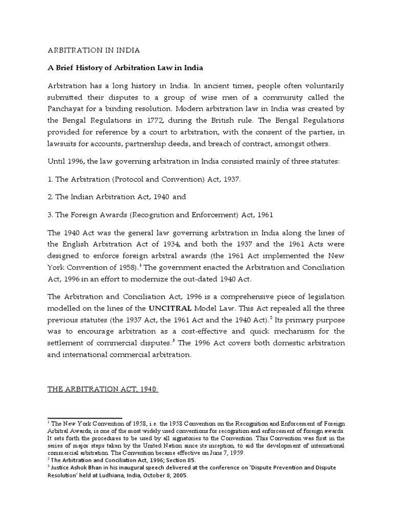 Arbitration in India | PDF | Arbitration | Arbitral Tribunal