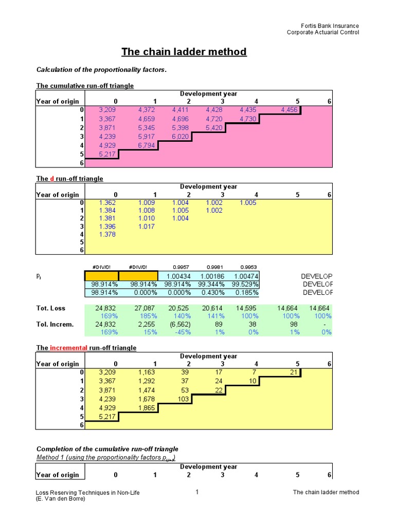 Chain Ladder Excel Caritat | PDF | Actuarial Science | Actuary