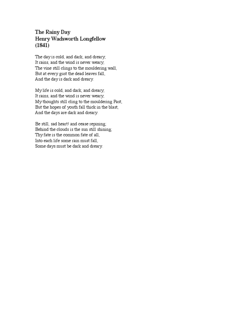 Poem Rainy Day PDF | PDF