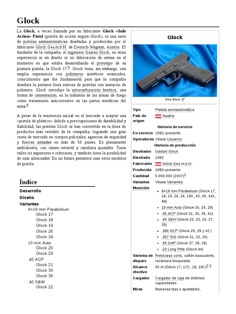Glock | PDF | Pistola | Proyectiles