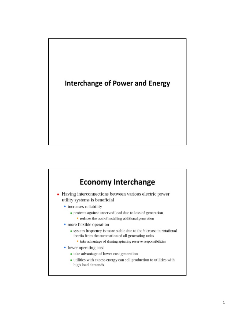 Power and Energy Interchange Overview | PDF