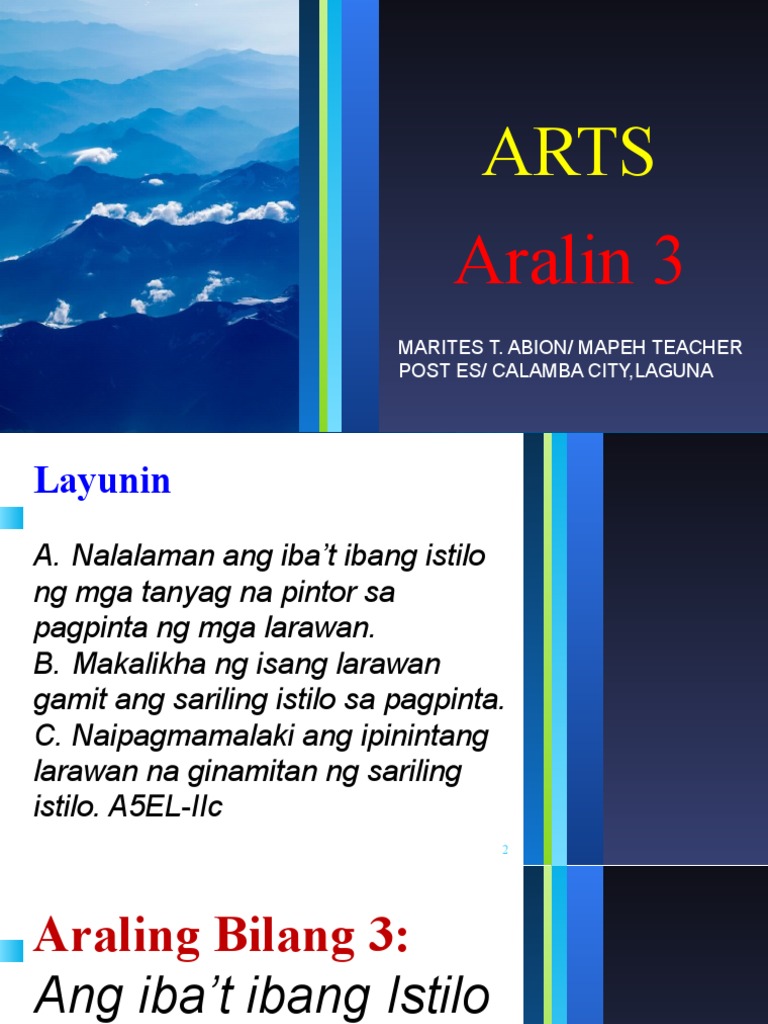ArtsQ2 Aralin3 | PDF