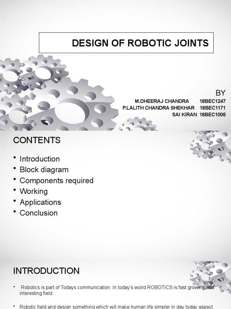 Robotic Joints Design Overview | PDF | Electric Motor | Actuator