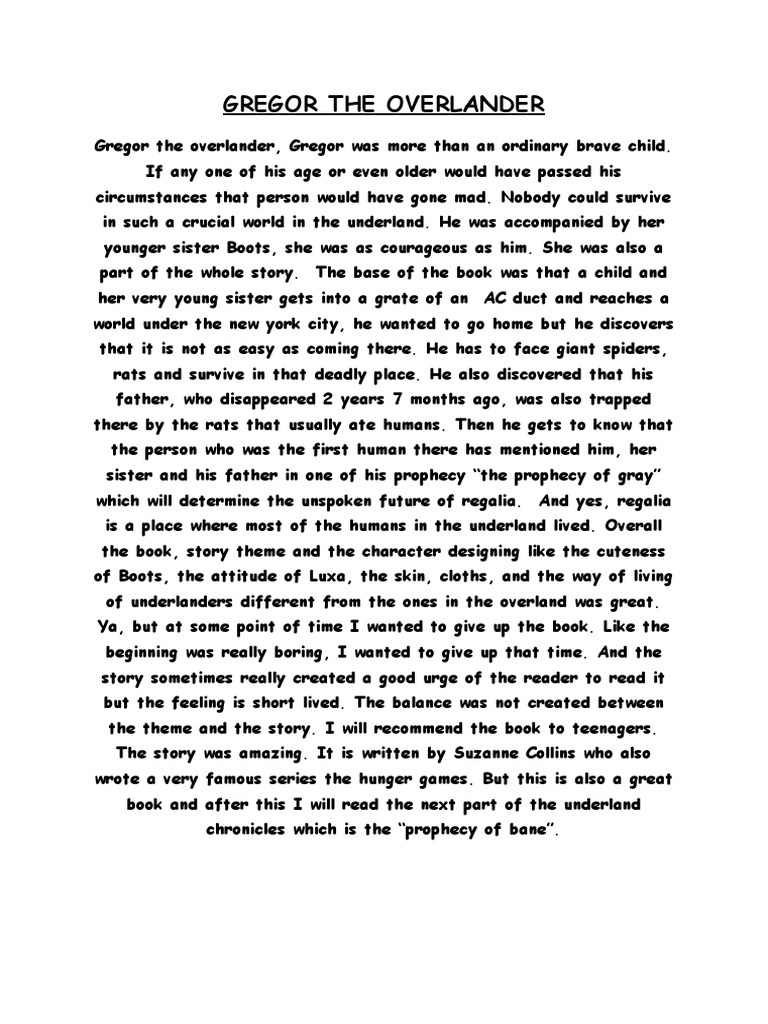 Gregor The Overlander | PDF