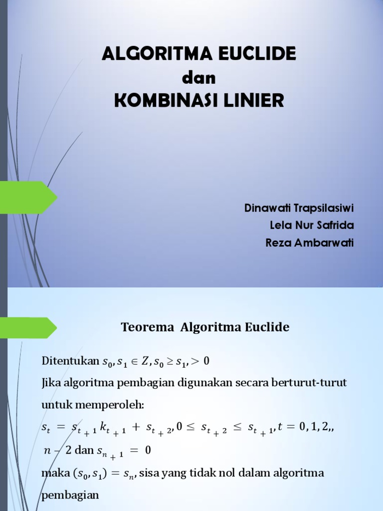Algoritma Euclide dan Kombinasi Linier | PDF