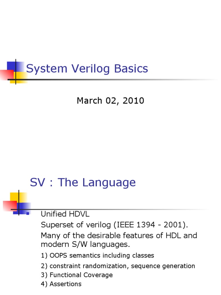 System Verilog Basics: March 02, 2010 | PDF | Array Data Type | Data Type