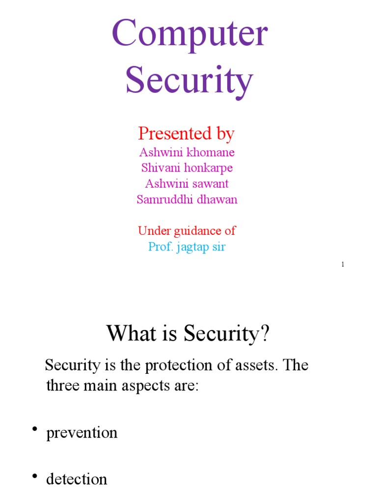 Computer Security | PDF | Information Security | Authentication