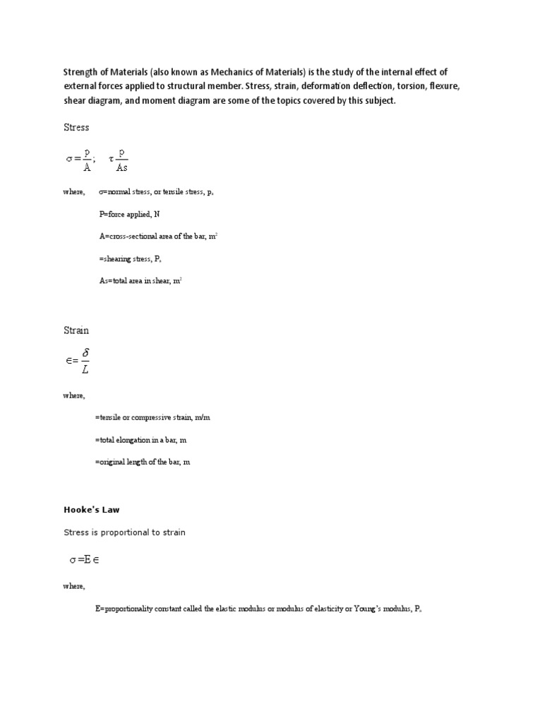 Strength of Materials | PDF | Bending | Applied And Interdisciplinary Physics
