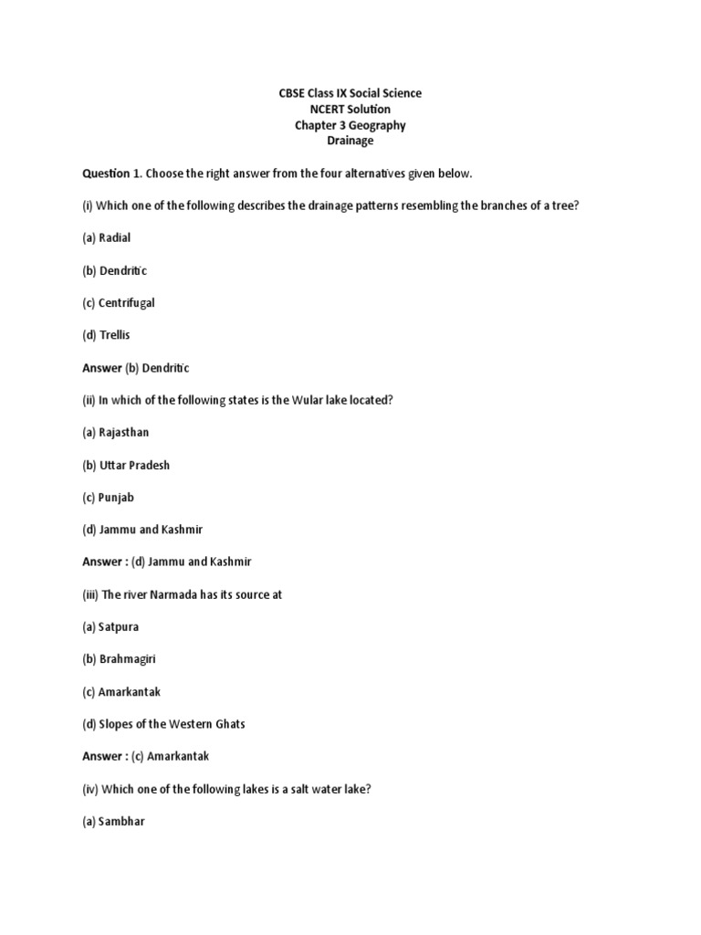 Understanding Drainage Patterns in India: An Analysis of Key Concepts ...