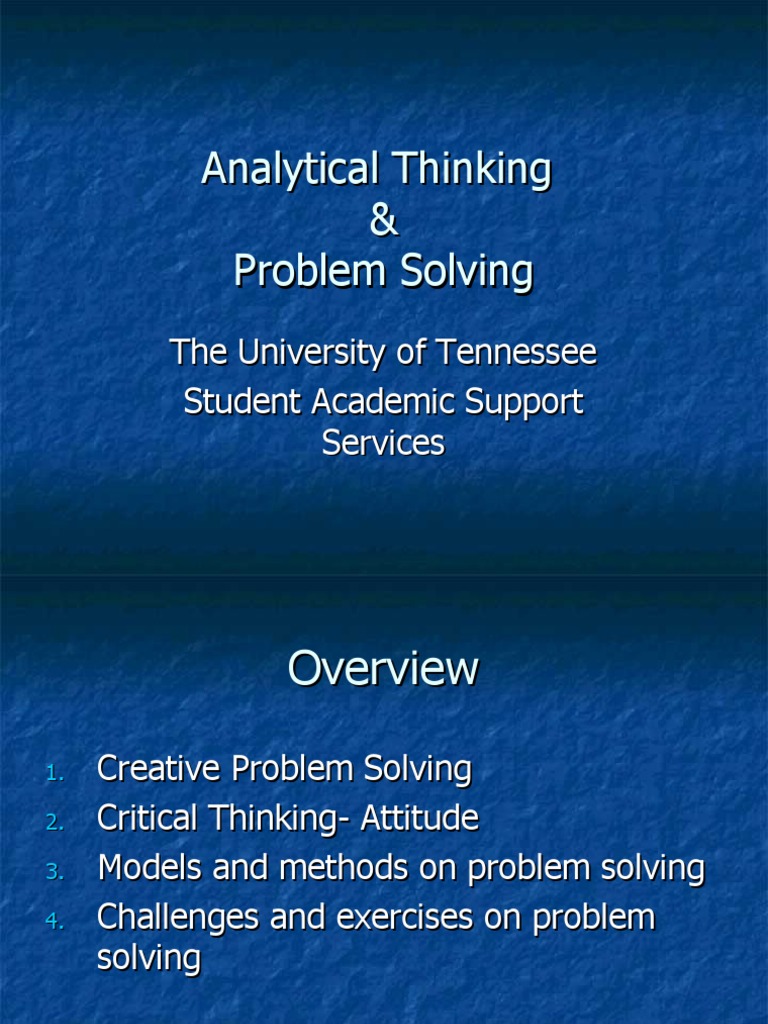 Analytical Thinking & Problem Solving | PDF | Information | Thought