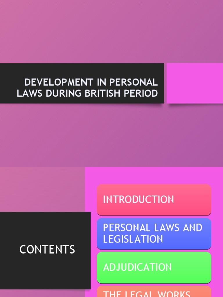 Development of Personal Laws in British India | PDF | Sharia | Marriage
