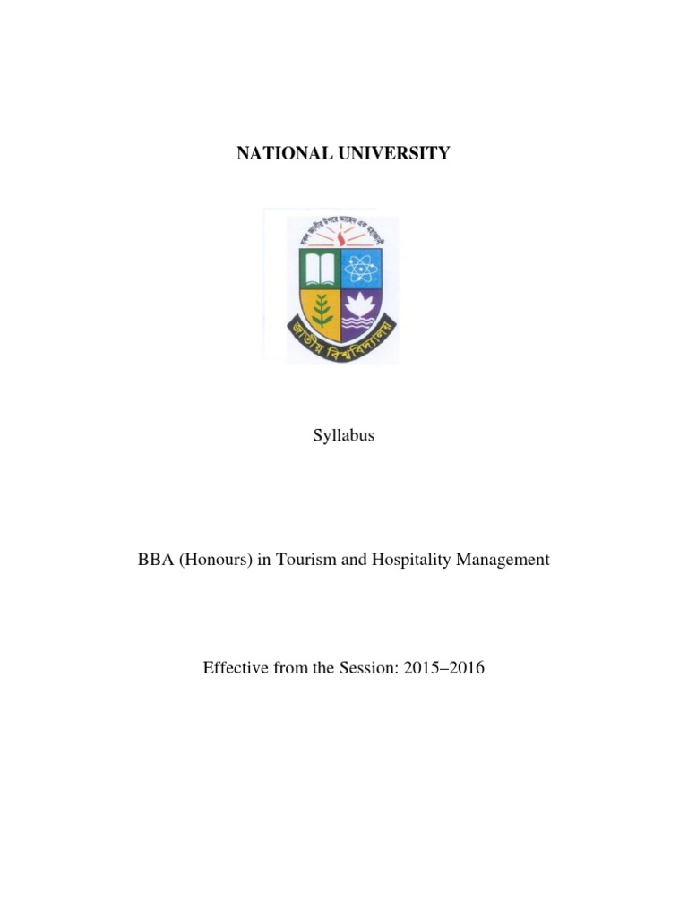 BBA Honours in Tourism & Hospitality Syllabus | PDF | Economics | Demand